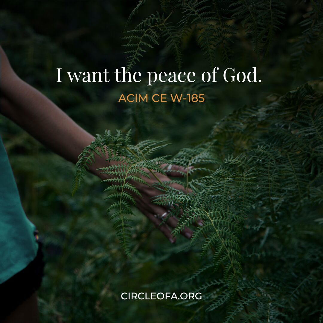 Lesson 185: I want the peace of God.