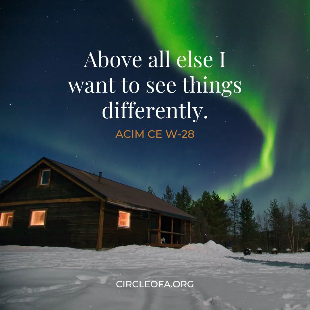 Lesson 28: Above all else I want to see things differently.