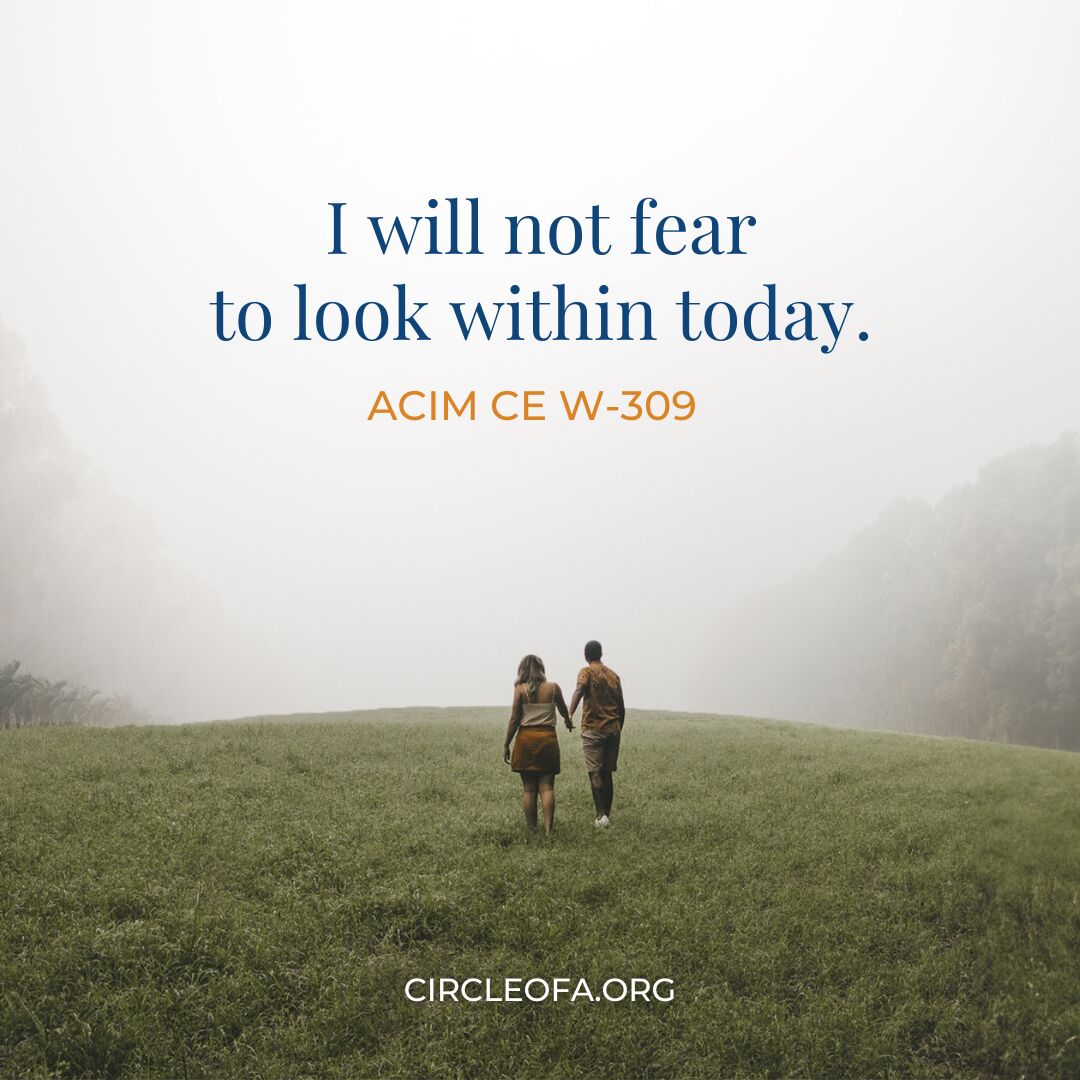 Lesson 309: I will not fear to look within today.